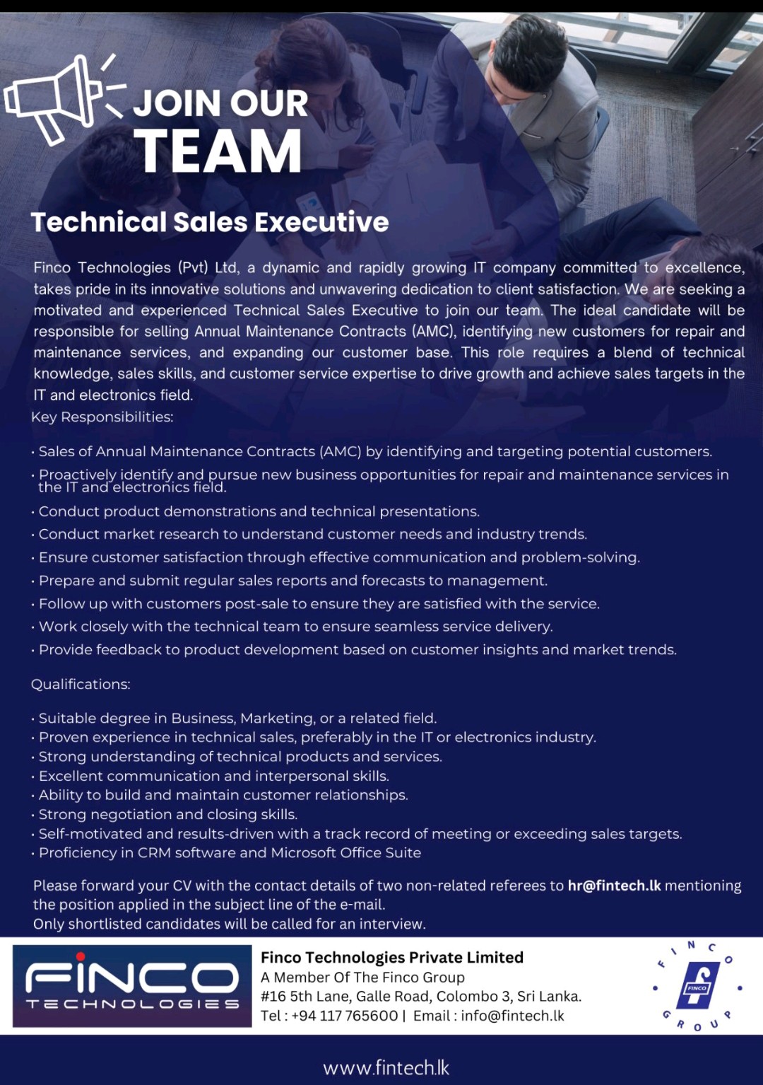 Technical Sales Executive - Jobseeker.lk
