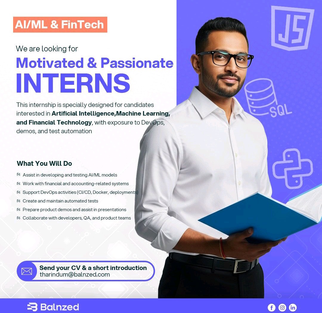 Internship - AI / ML / Fintech - Jobseeker.lk