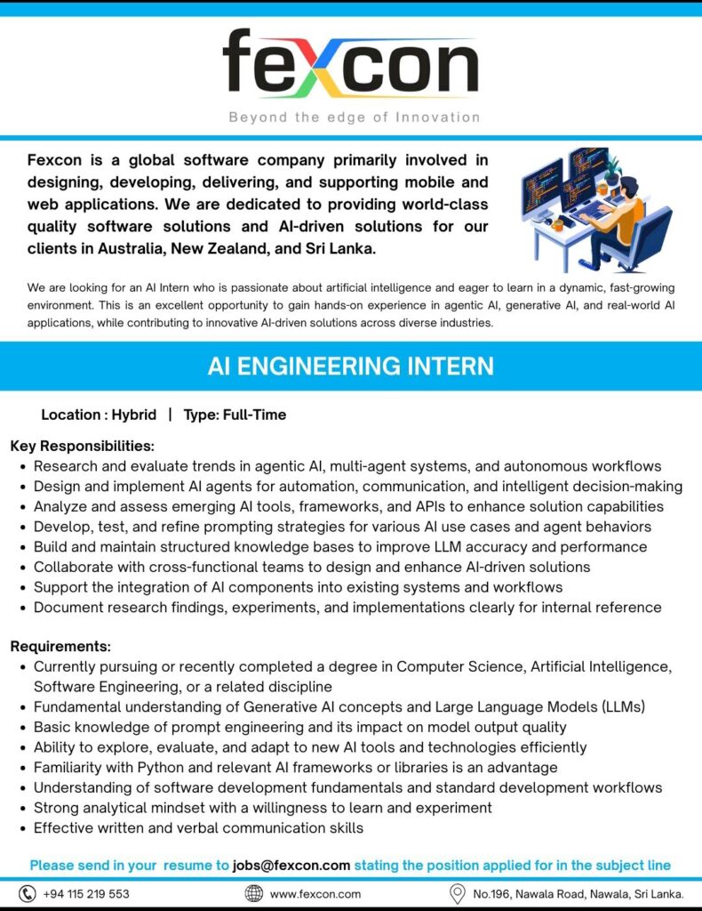Implementation Engineer/ Intern- AI/QA - Jobseeker.lk