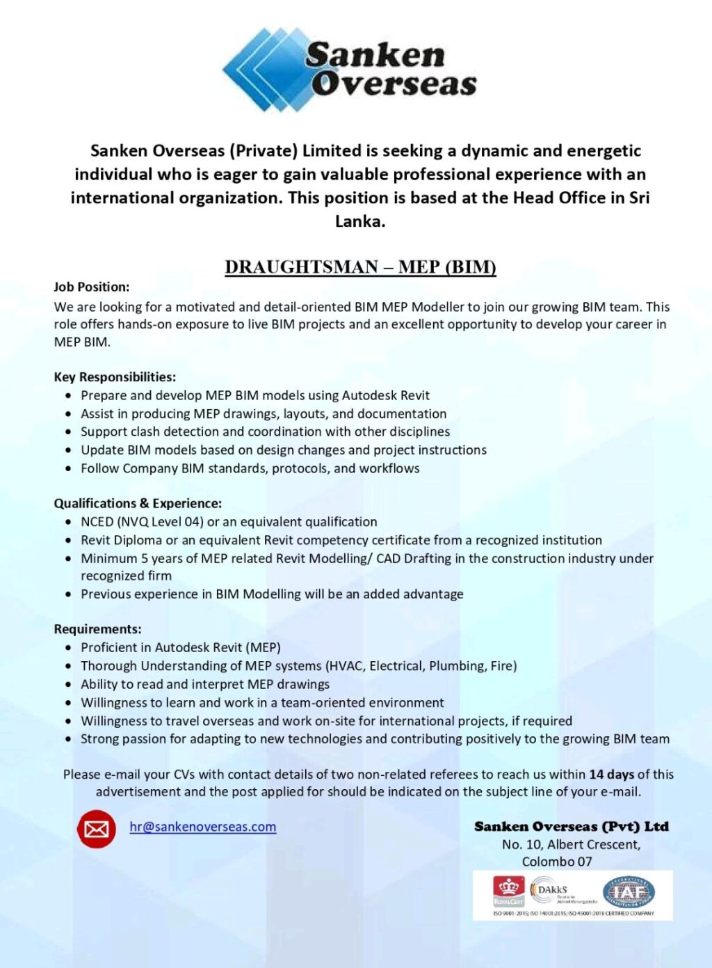 Draughtsman Archives - Jobseeker.lk