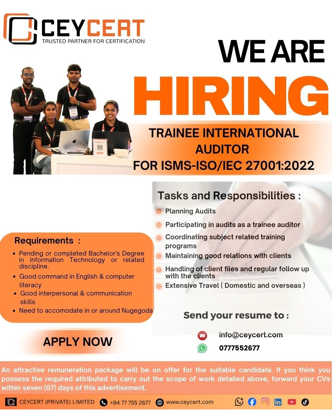 Trainee International Auditor - Jobseeker.lk