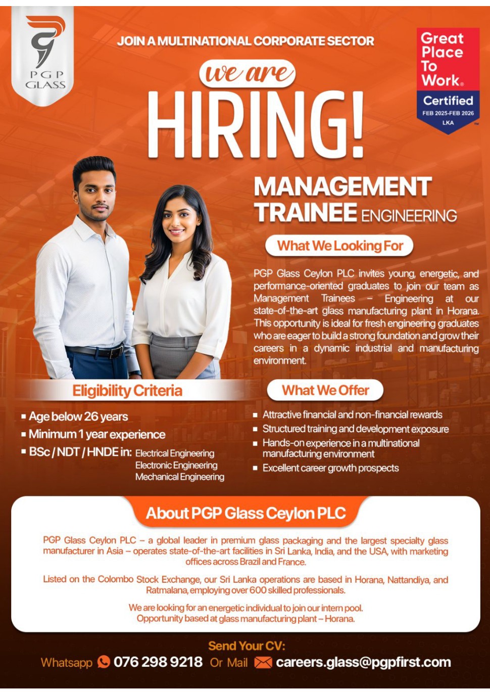 Management Trainee - Engineering - Jobseeker.lk