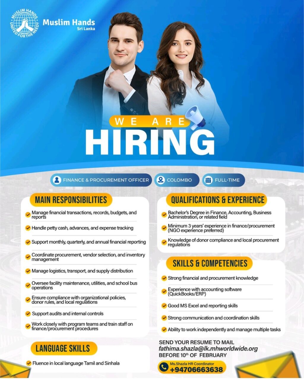 Finance & Procurement Officer - Jobseeker.lk