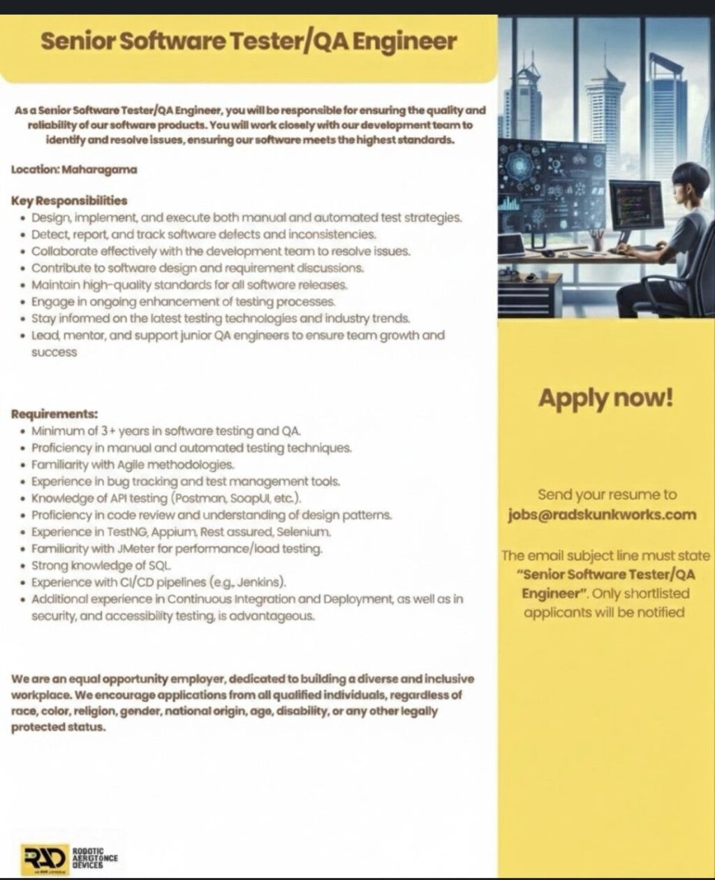 Senior Software Tester / QA Engineer - Jobseeker.lk