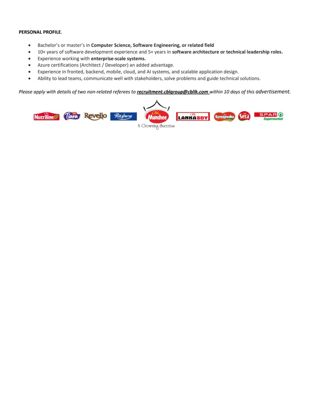 Software Architect - Jobseeker.lk