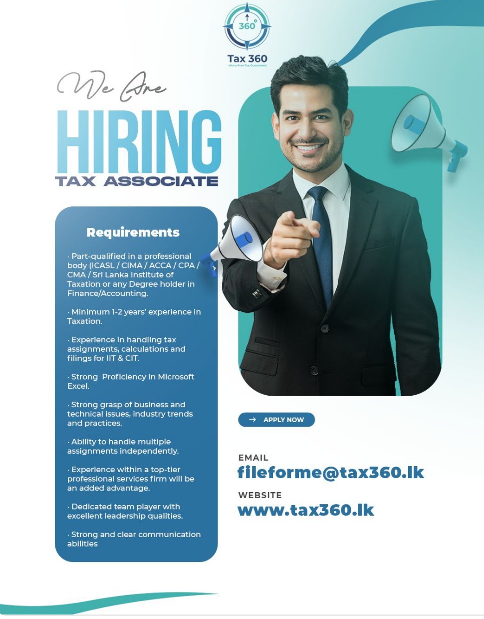 Tax Associate - Jobseeker.lk