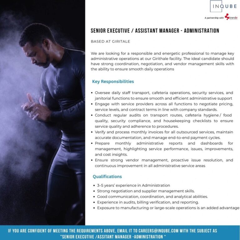Senior Executive / Assistant Manager - Administration - Jobseeker.lk