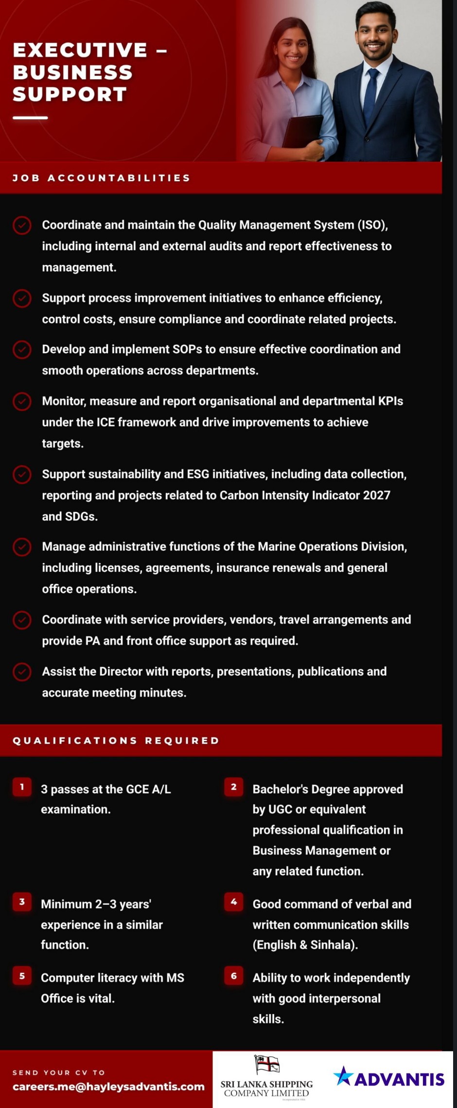 Executive - Business Support - Jobseeker.lk