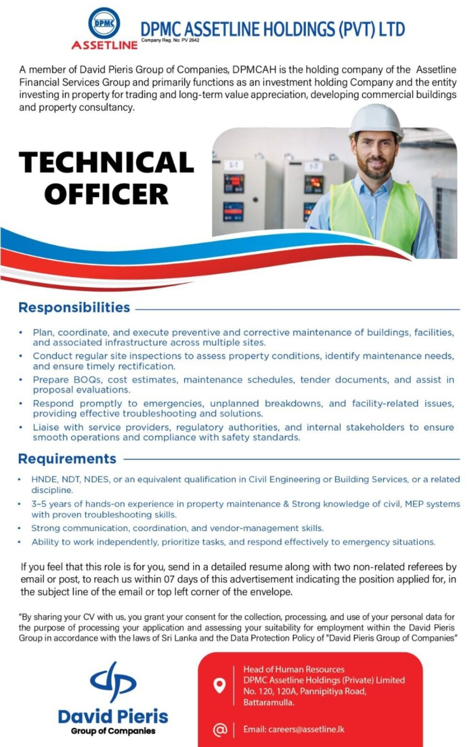 Manager - Technical/ Technical Officer - Jobseeker.lk