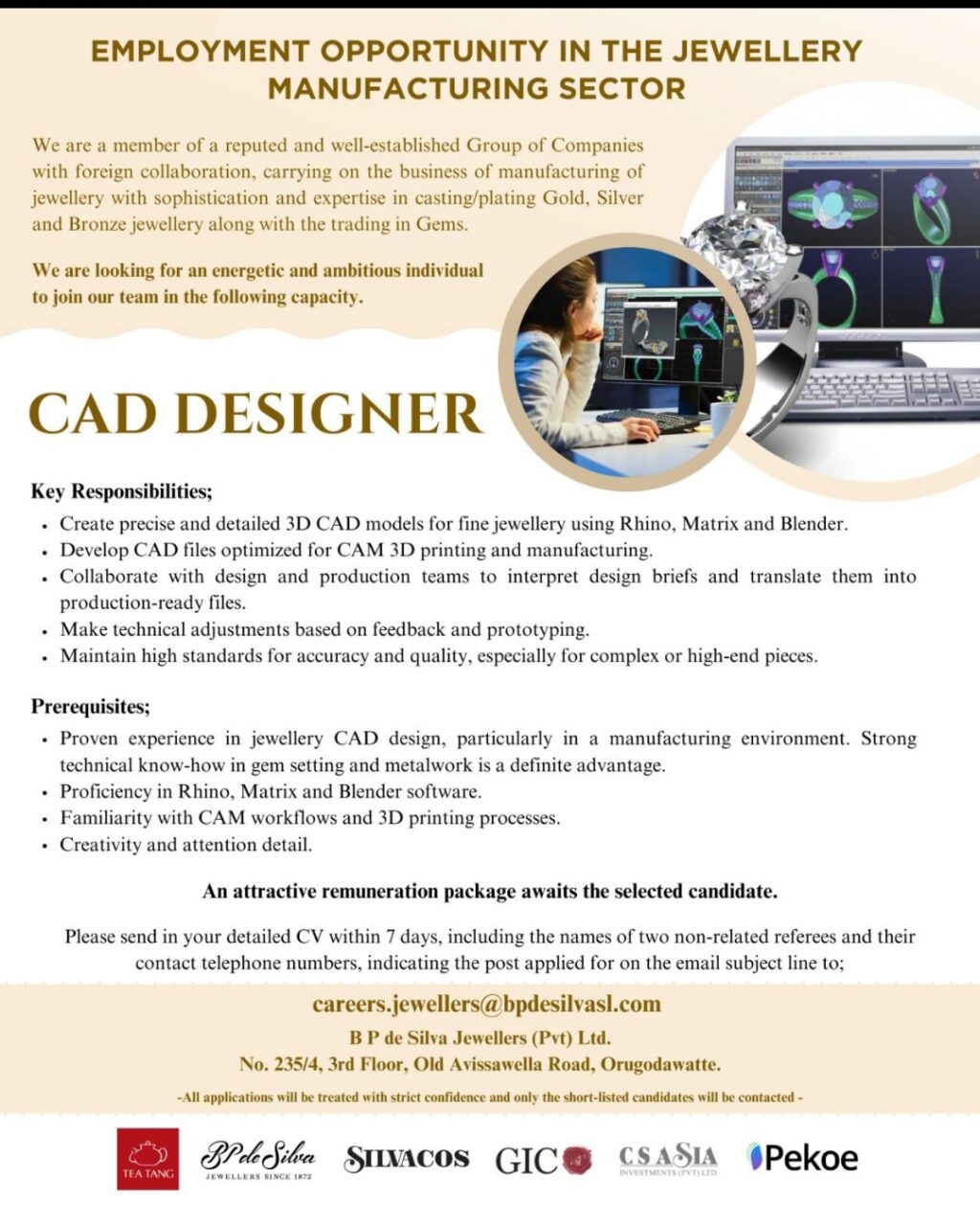 CAD Designer - Jobseeker.lk