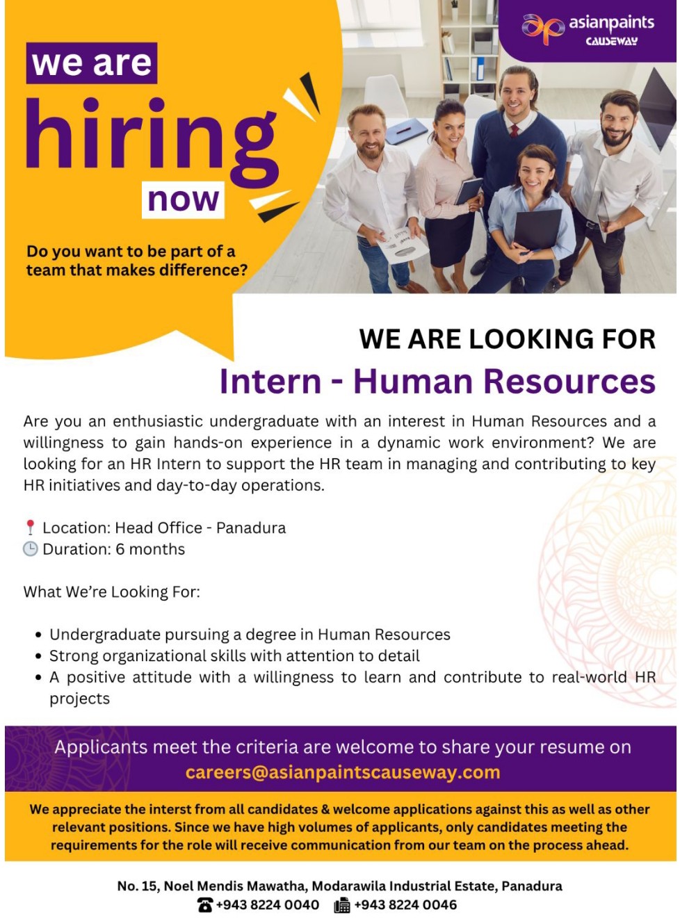 Intern - Human Resources - Jobseeker.lk