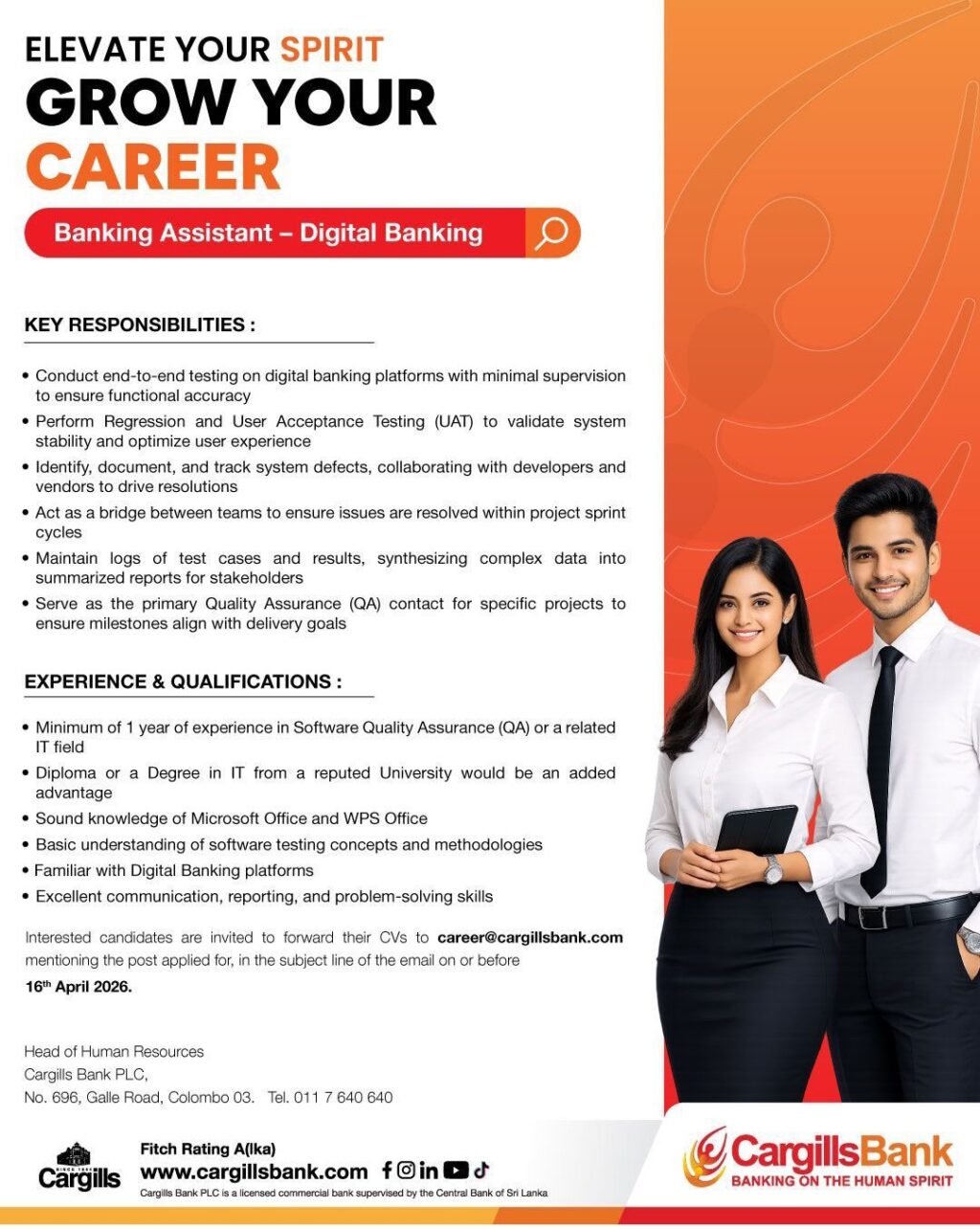Banking Assistant - Digital Banking - Jobseeker.lk