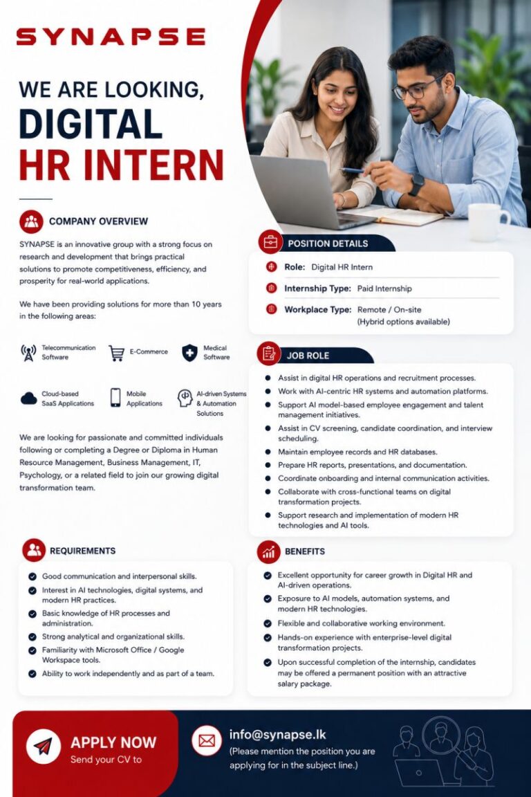 Digital HR Intern - Jobseeker.lk