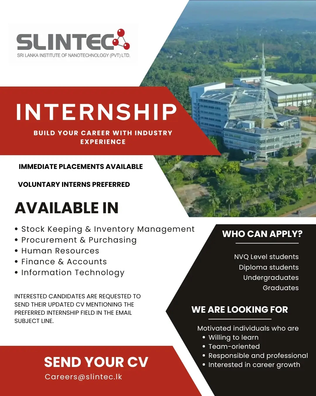 Internship - IT/Finance/HR/Supply Chain - Jobseeker.lk