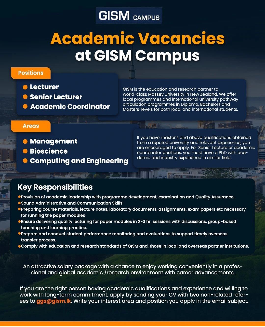 Lecturer/Coordinator -Management /Bioscience/Computing & Engineering ...