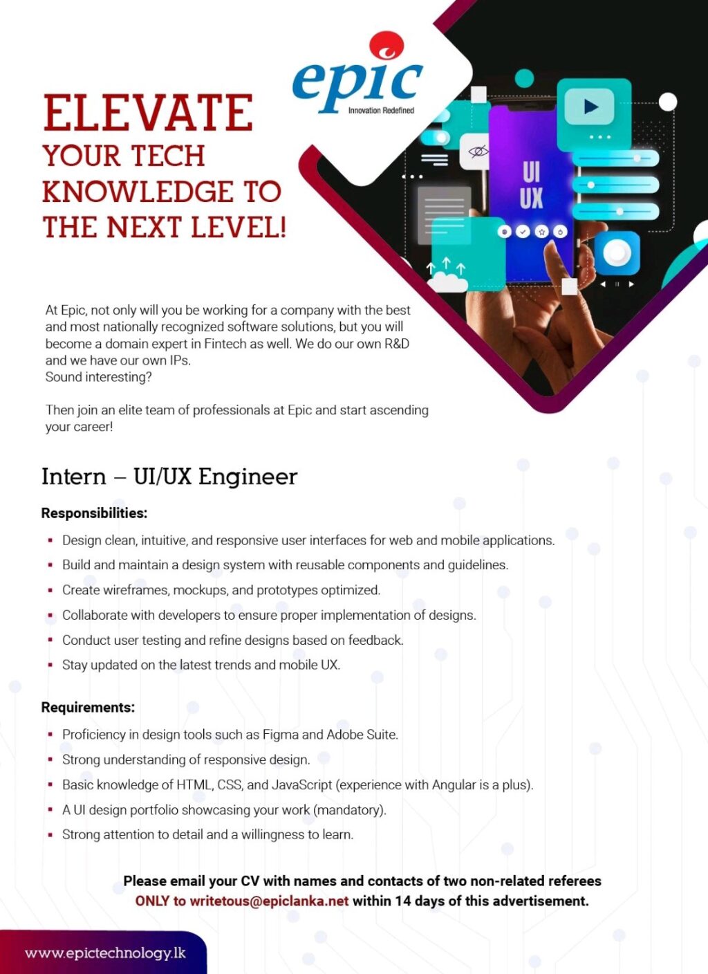 Intern - UI/UX Designer - Jobseeker.lk