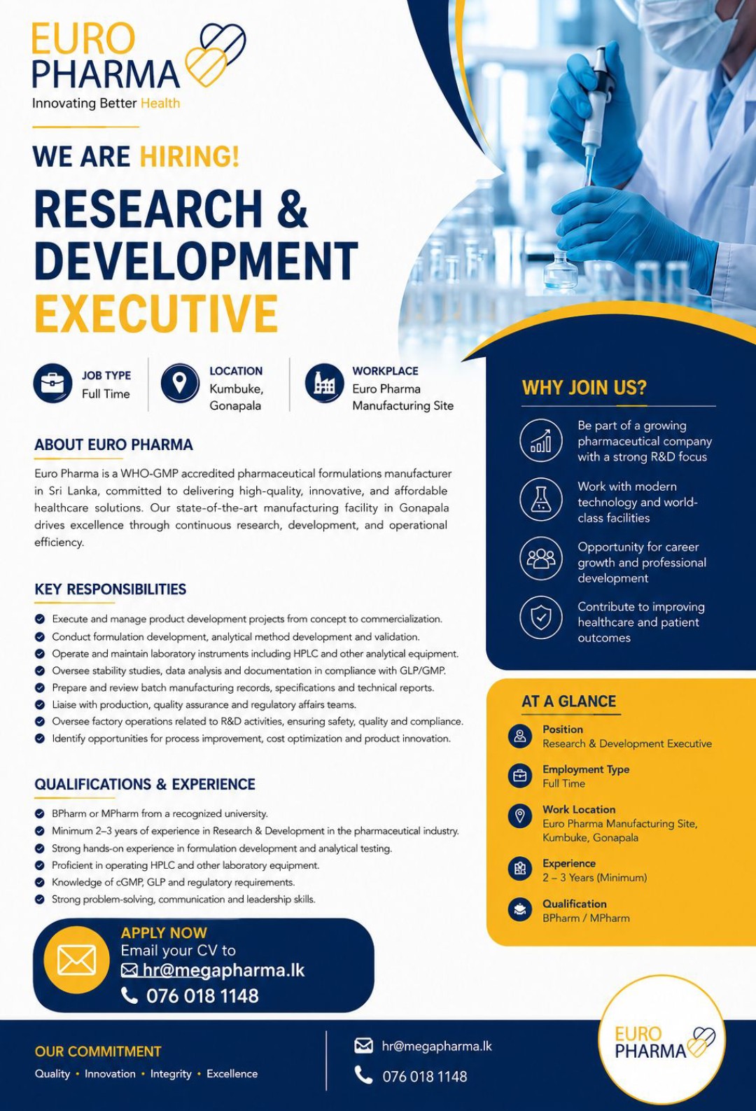 Research & Development Executive - Jobseeker.lk